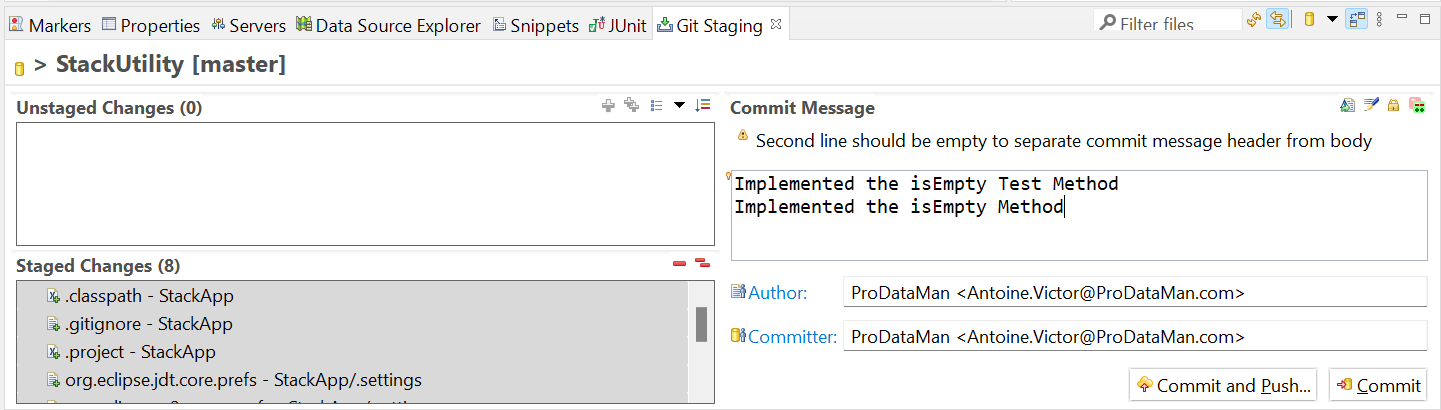 How To Stage Unstage And Commit A Java Maven Project To A Git Repo In Eclipse On Ubuntu